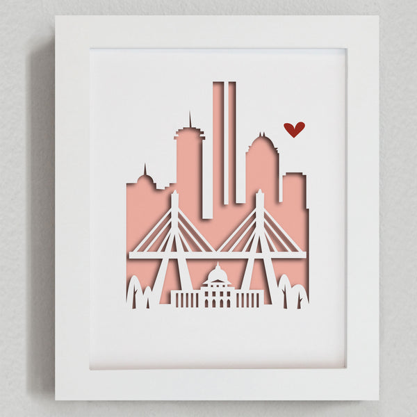 Boston 8x10" papercut artwork – papercutcity