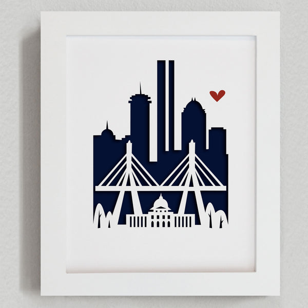 Boston 8x10" papercut artwork – papercutcity